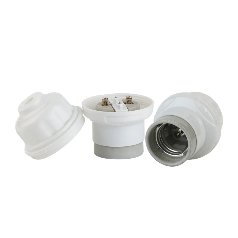 Round White E27 Bulb Holder Lamp Socket Ceramic Lamp Bulb Socket Lamp ...