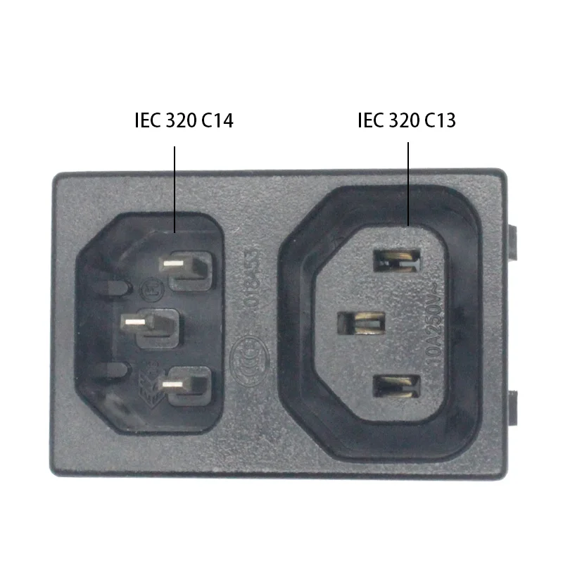 250v 10a 3 Pin Panel Mount Power Connector C13 C14 Socket - Buy C13 C14 ...