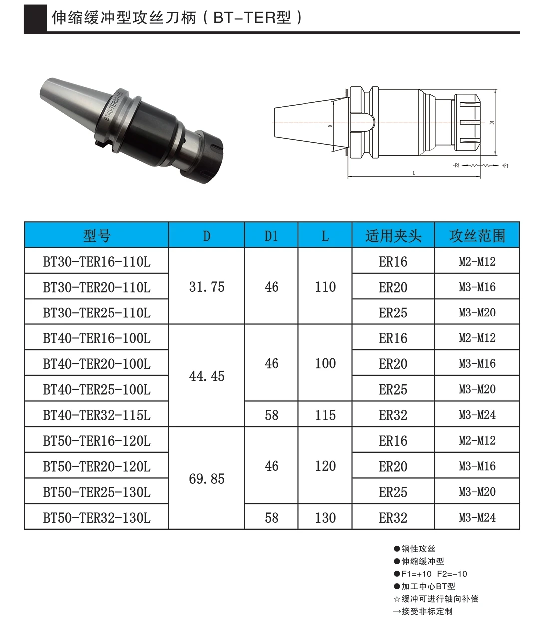 Bt40 Bt 40 Ter25 Flotante Tocando Titular Para Herramienta Cnc Titular ...