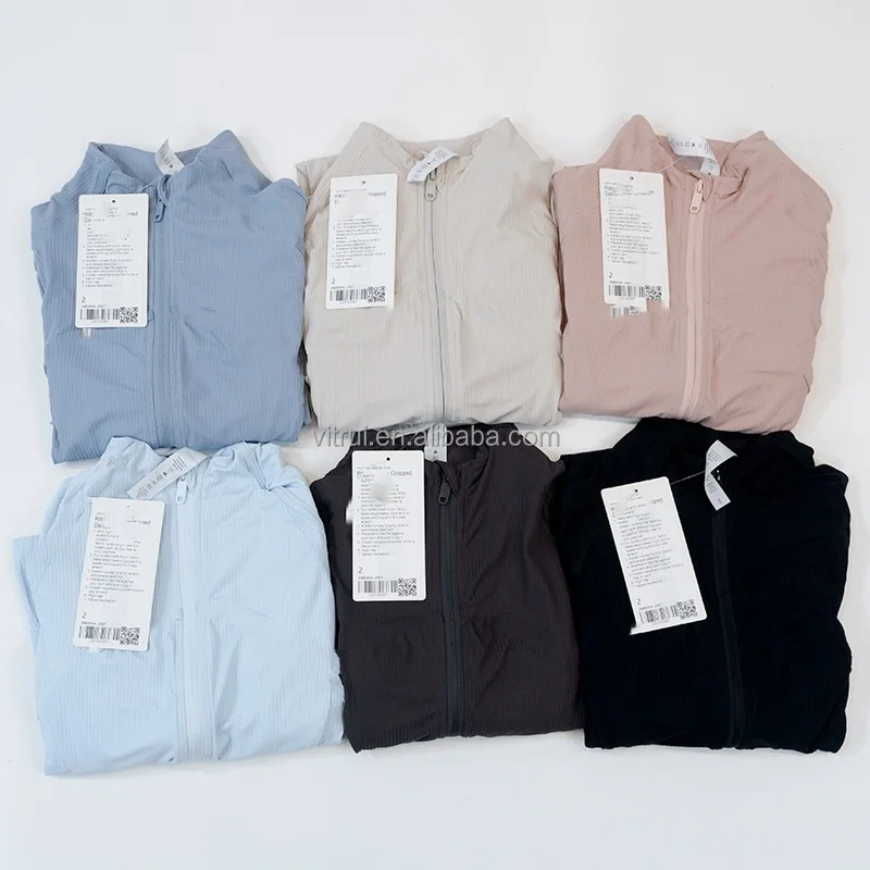 New Lulu Yoga Wear Women Lulu Sports Coat Stand Collar Breathable High ...