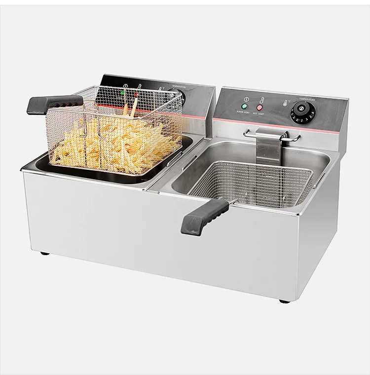 Unique Style Stainless Steel Double Baskets Electric Deep Fryer Tef--8l ...