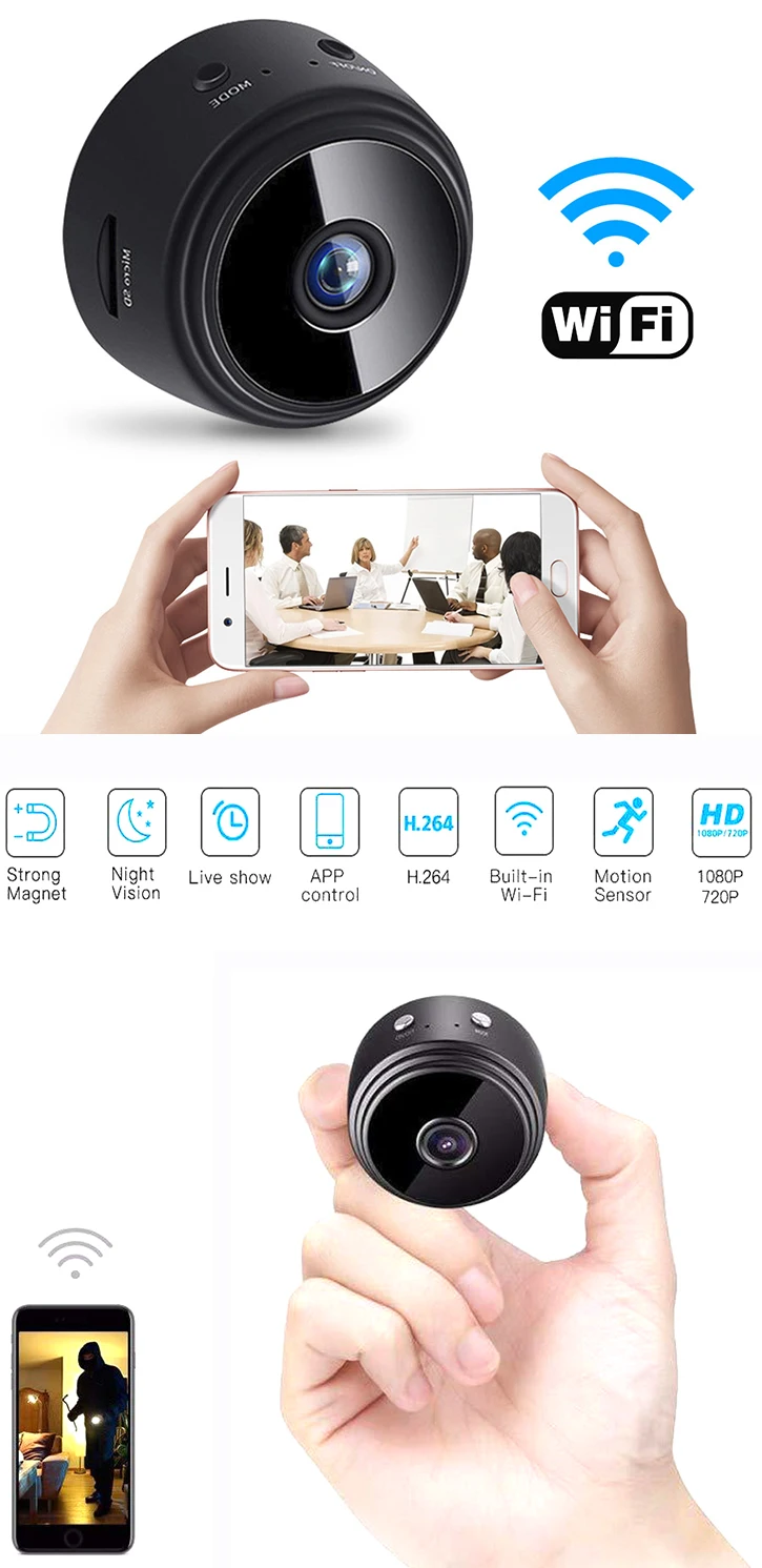 New Products Super Tiny Anyka Ic Mini Camera Wifi Camera Mini Hisilicon ...