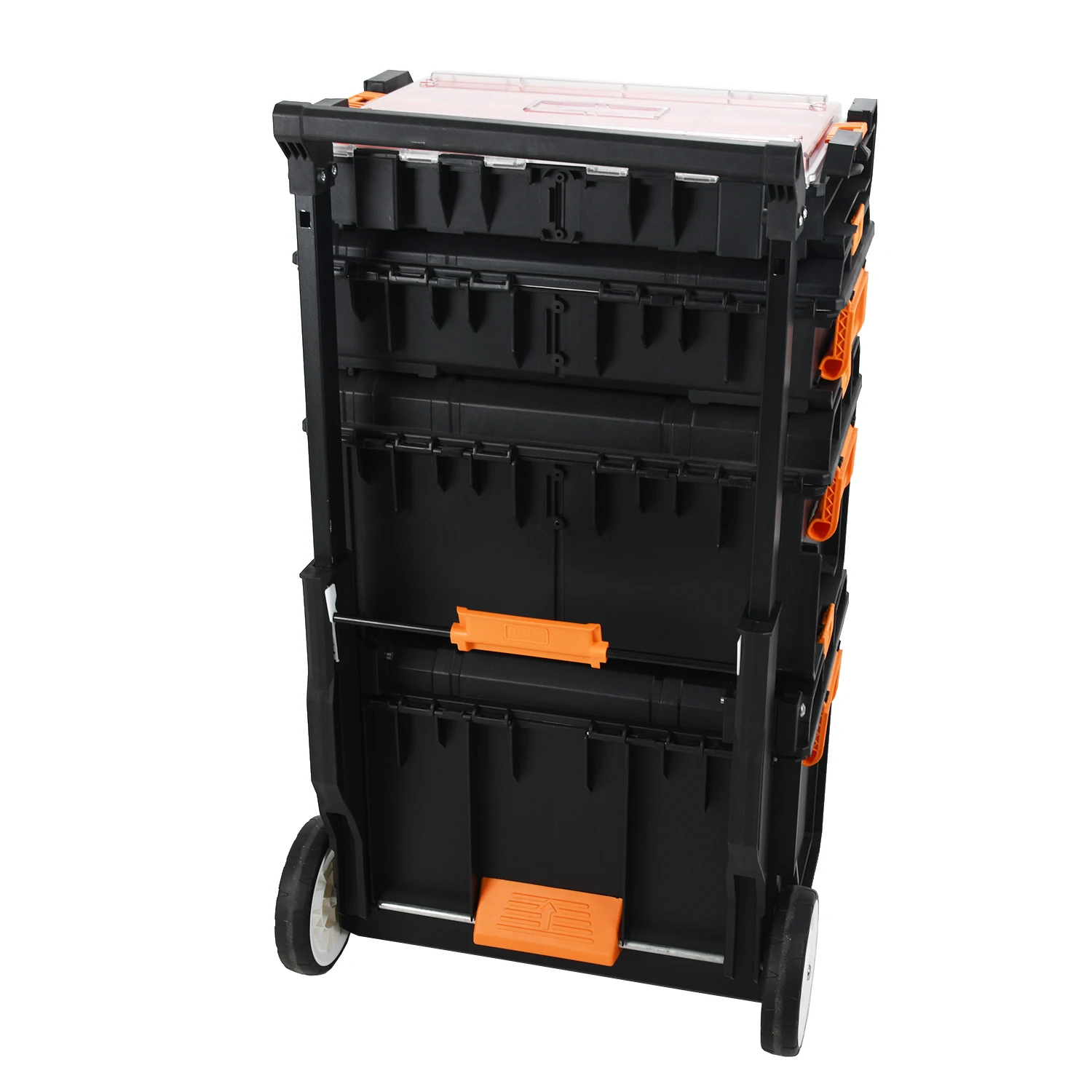 Wheeled Plastic Tool Box - Waterproof & Stackable Organizer