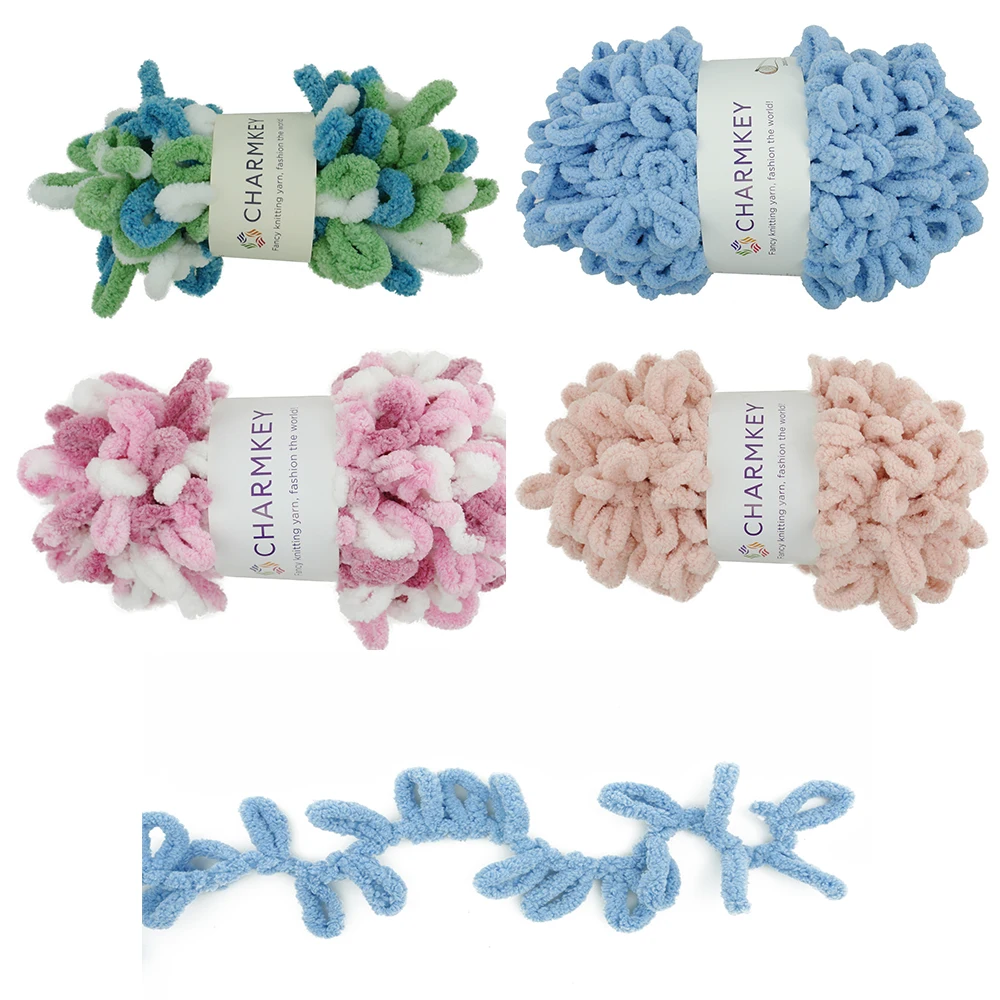 Charmkey Fancy Soft Polyester Big Loop Acrylic Fancy Knitting Yarn ...