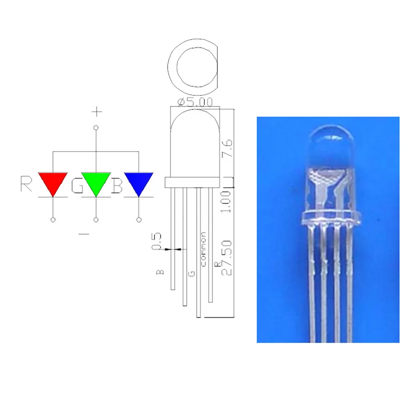 Led RGB Dip 5mm LED Red Green Blue Round Led for Indicator Light ...