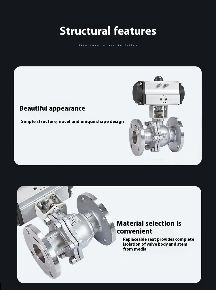 Q641F-16P Pneumatic Ball Valve Stainless Steel Cast High Temperature Steam Flange Explosion ...