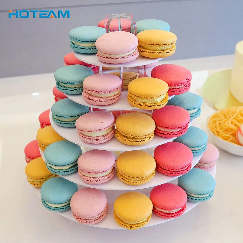 Plastic Acrylic Food Display Box - Elegant Cranberry Macaron Display Tray