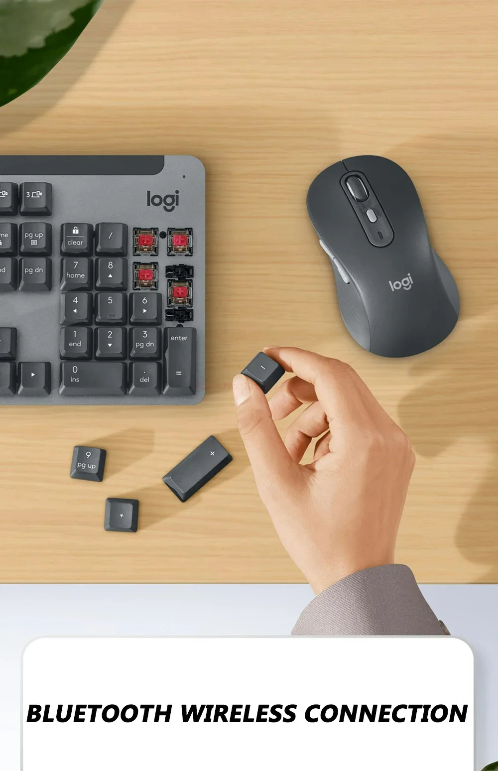 Logitech K865 Full-Size 104-Key Mechanical Bluetooth Wireless Keyboard ...