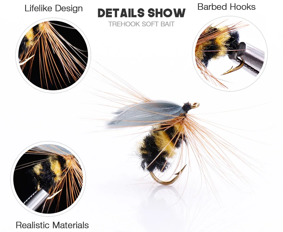 10# Lifelike Floating Bee Fly Fishing Lure Material For Trout Wobblers ...