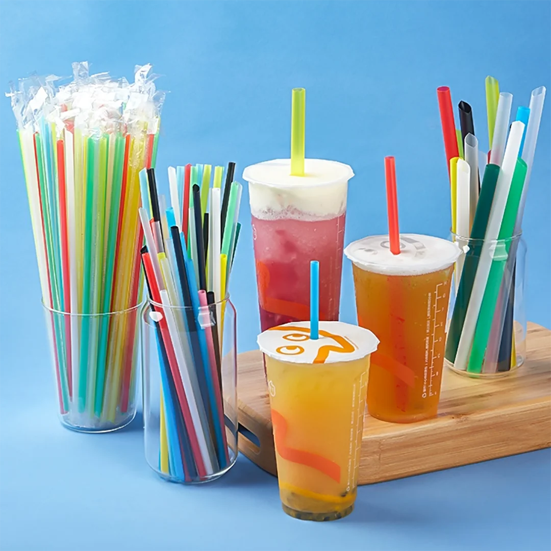 Food Grade Disposable Bubble Tea Straw For Milk Tea Made From Plastic ...