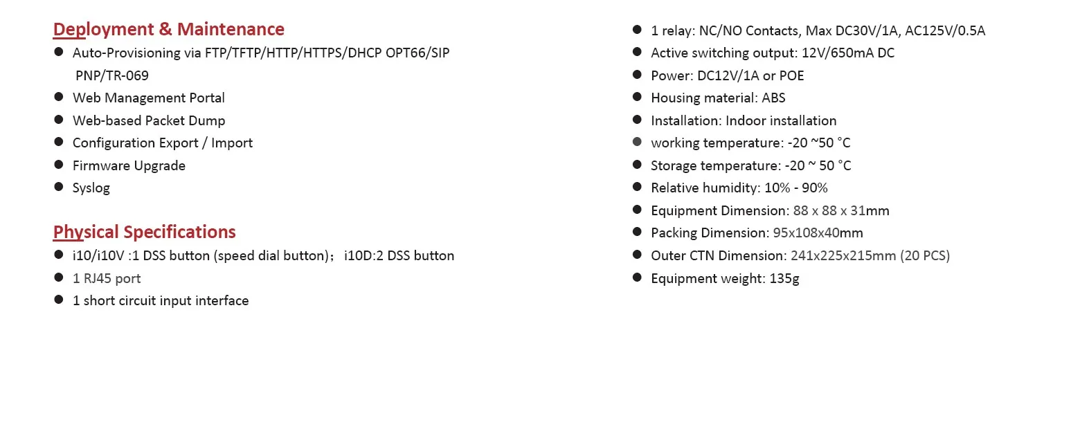 I10 Audio SIP Mini Intercom - HD Voice, IP54 Waterproof