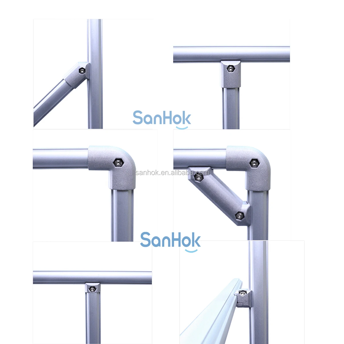 Aluminum Parallel Fixed Joints Lean Pipe Connector Fitting - Modular ...