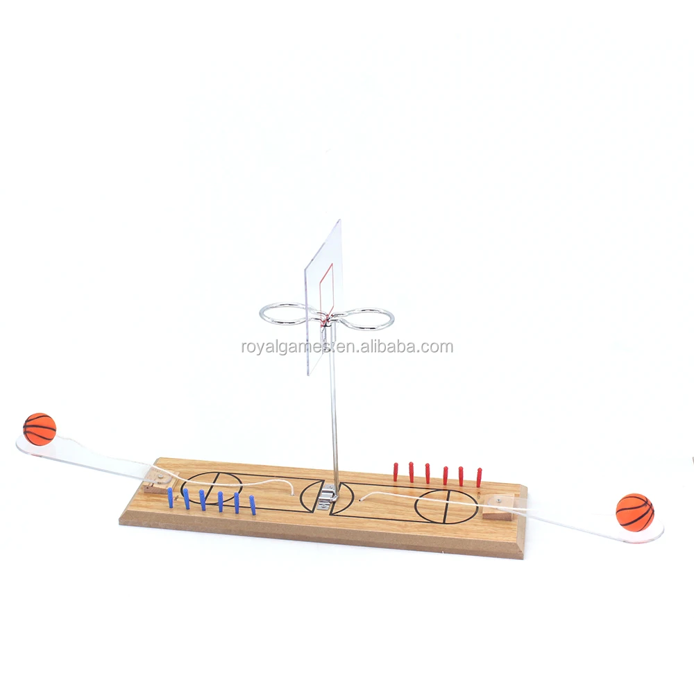 2 Player Wooden Mini Desktop Basketball Game - Fun & Portability