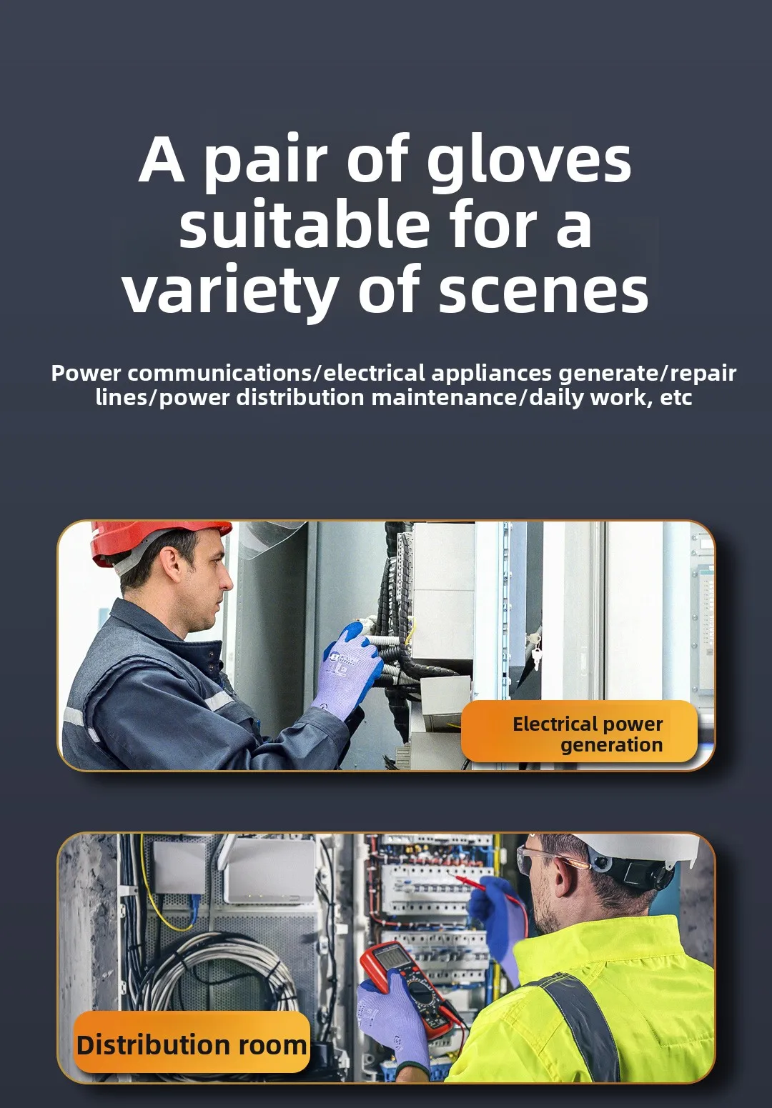 400V Insulated Low Voltage Electrician Gloves Anti-Electric Shock Wear ...