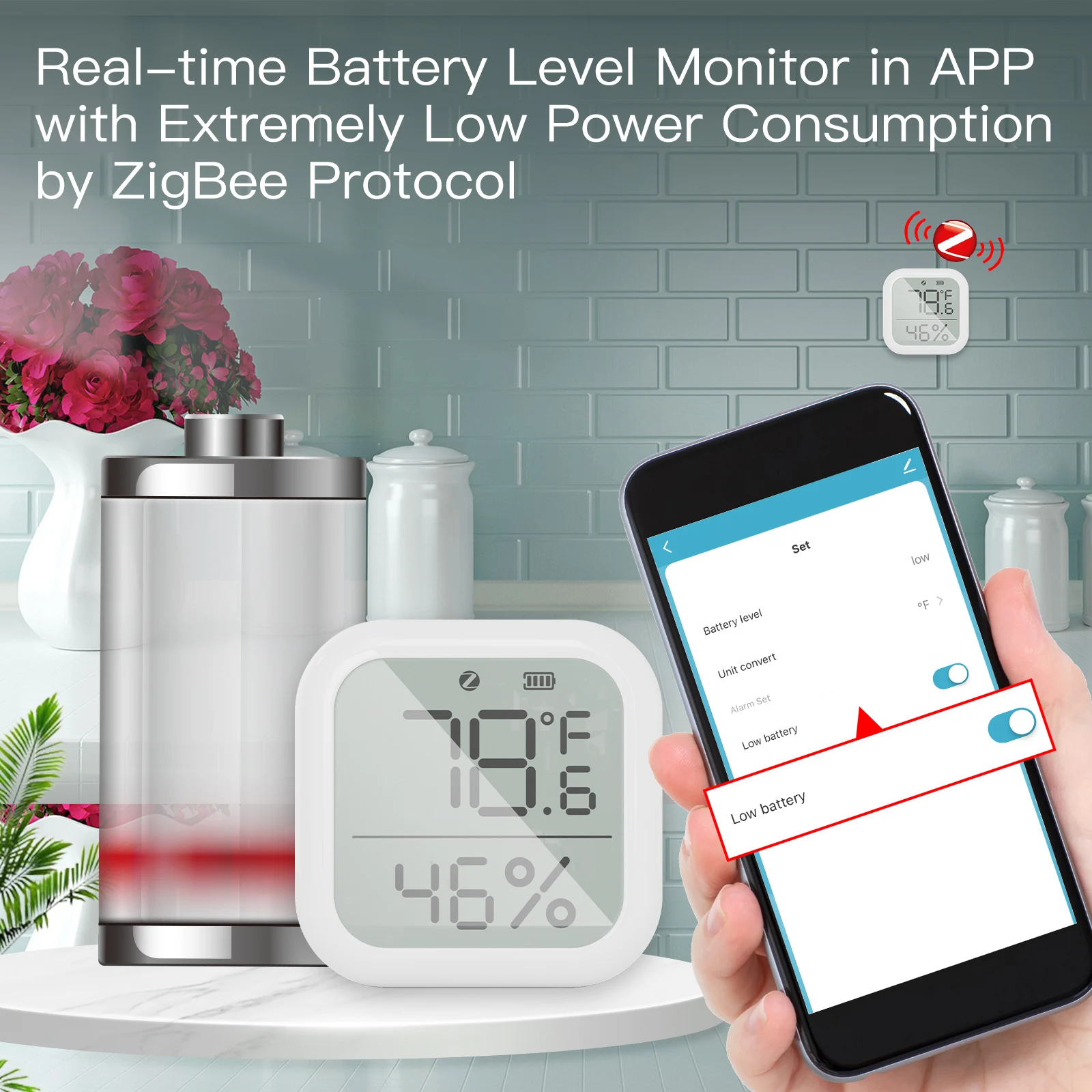 Zigbee Smart Temperature And Humidity Sensor - Buy Temperature Sensor ...