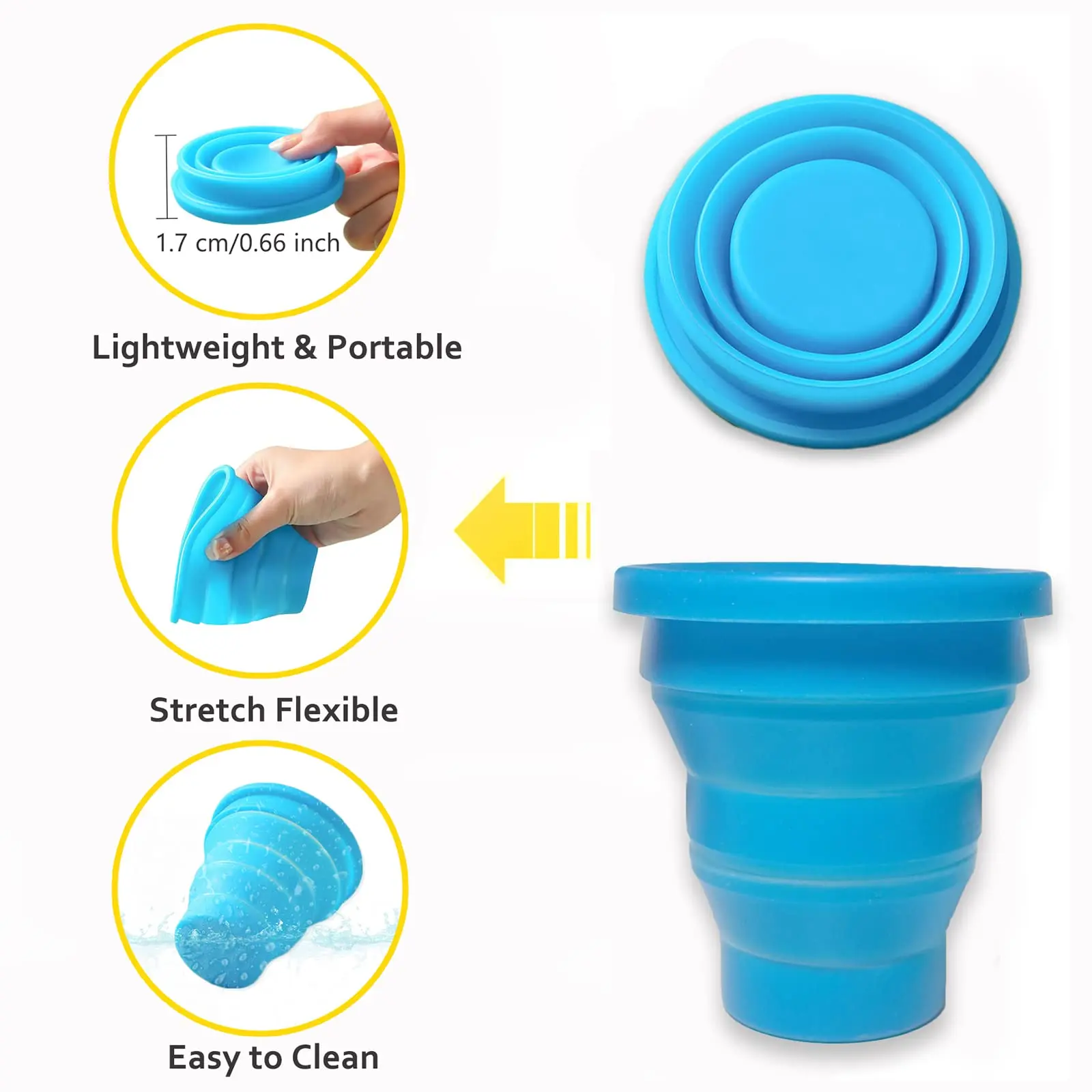 Collapsible Travel Cup Silicone Folding Camping Cup Expandable Drinking ...