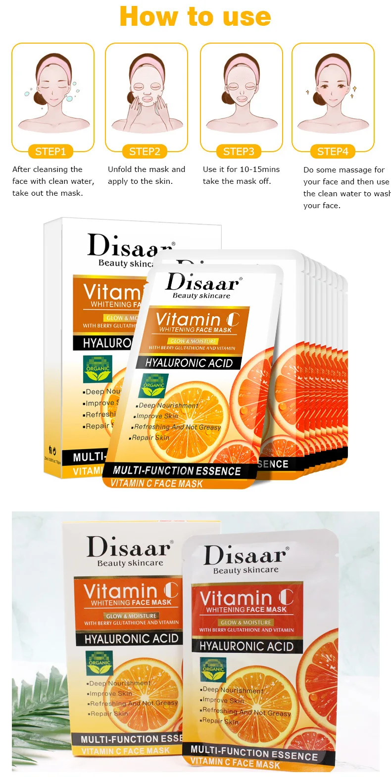 Disaar Original Liquid And Moisturizing Whitening Vitamin C Face Mask ...
