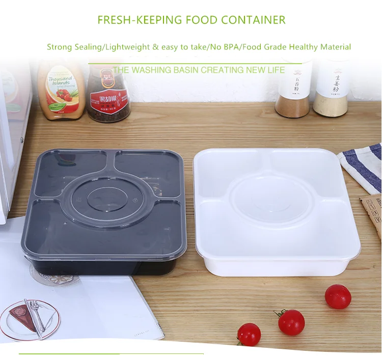 Multi Compartment Food Container Disposable 5 Compartment Plates - Buy ...