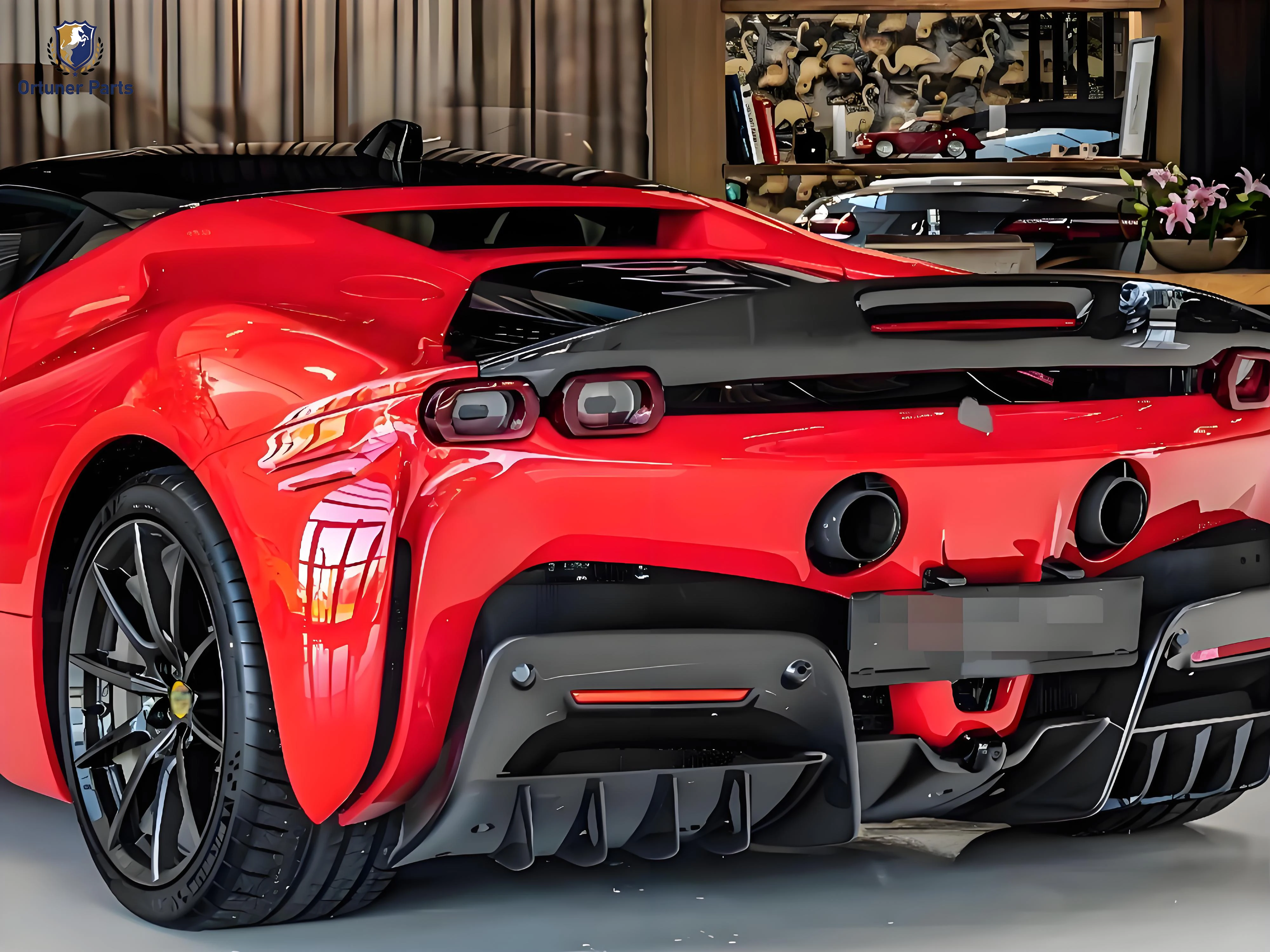 For Ferrari SF90 Bodykit OEM Style Front Lip Rear Diffuser Side Skirt ...