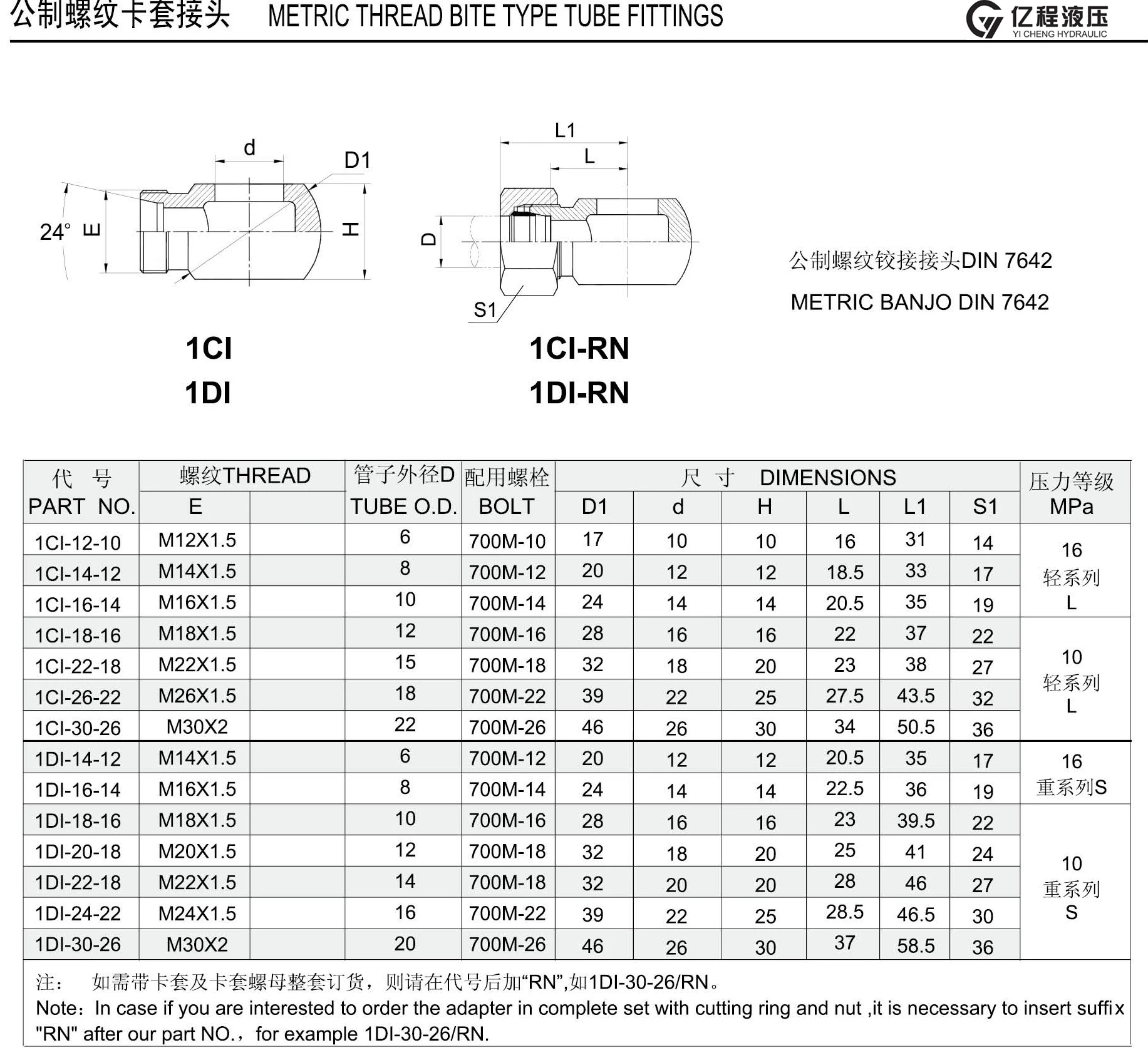 High Pressure Eaton Metric Banjo Din 7642 Hydraulic Fitting For Hydraulic Connector - Buy Metric ...