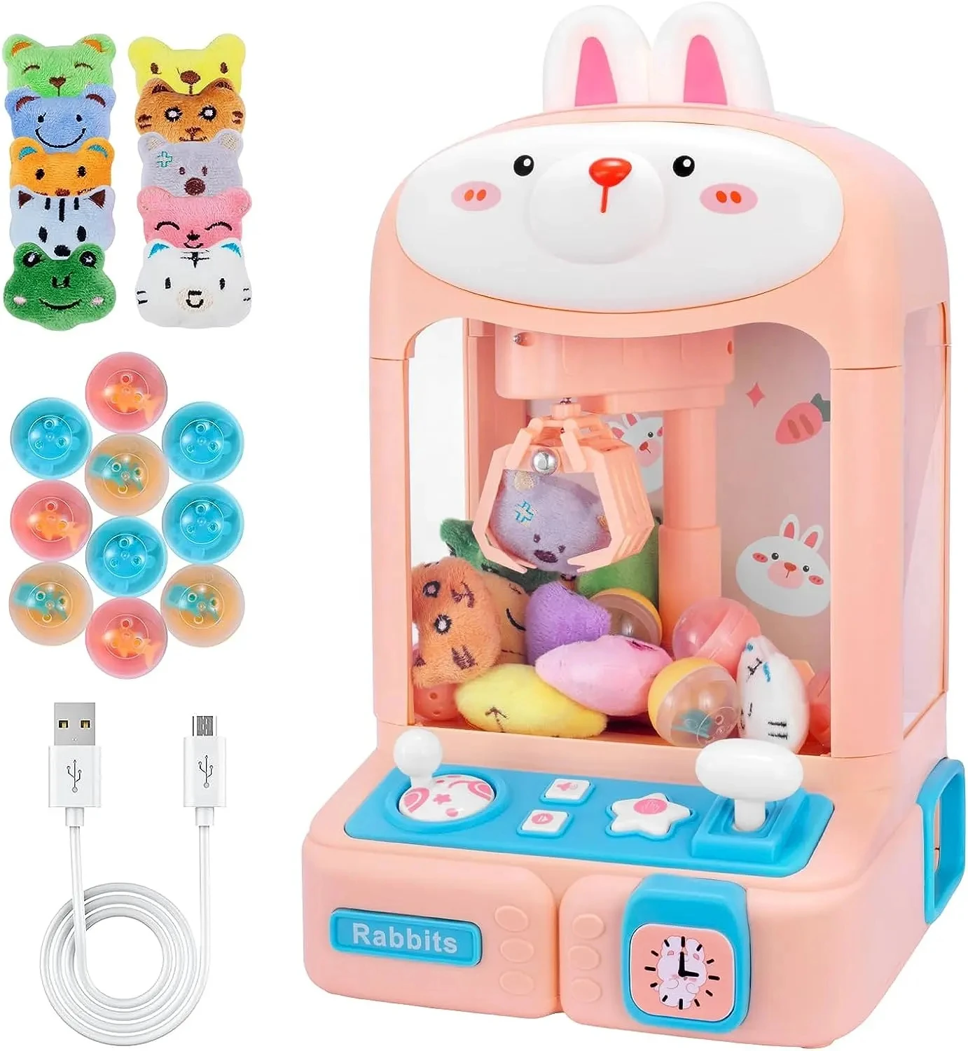 2025 Children's Mini Crane Machine Cute Rabbit Crane Machine Clip Doll ...