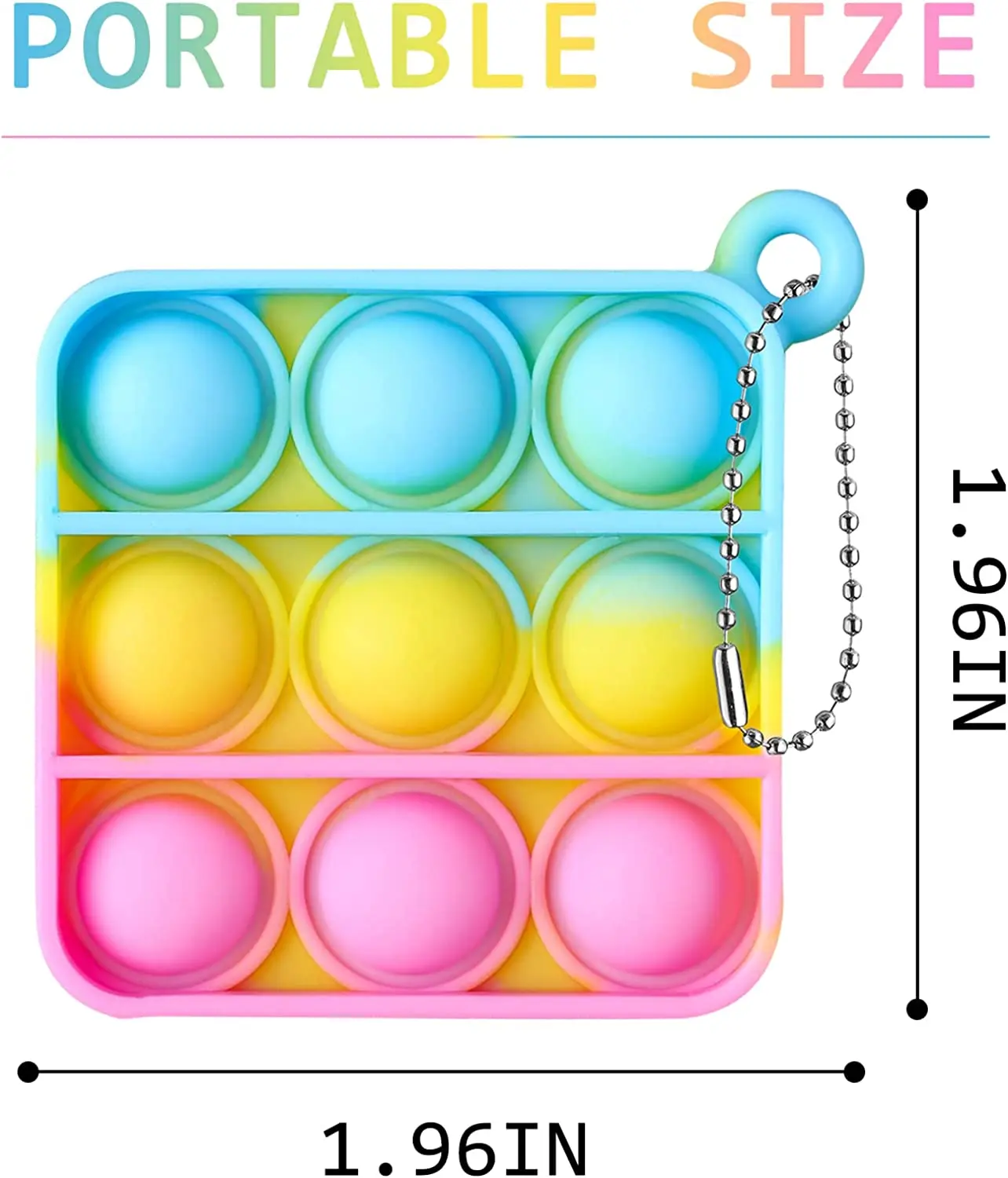 Fidget Toys Silicone Push Bubble Mini Popper Toy Key Chain for Children ...