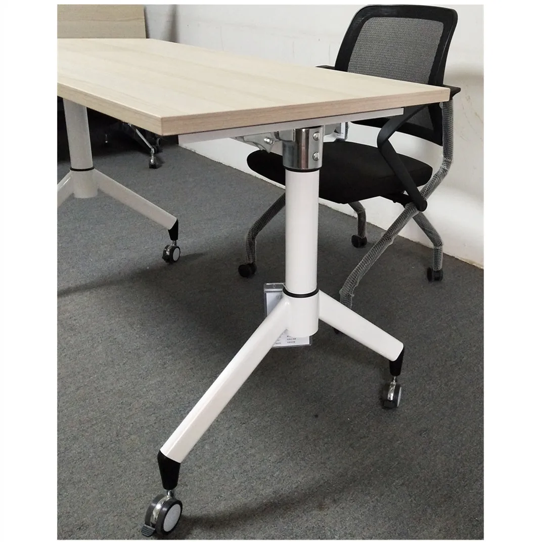 Liyu Advanced Modern Stainless Steel Extendable Folding Desk Wooden Top ...