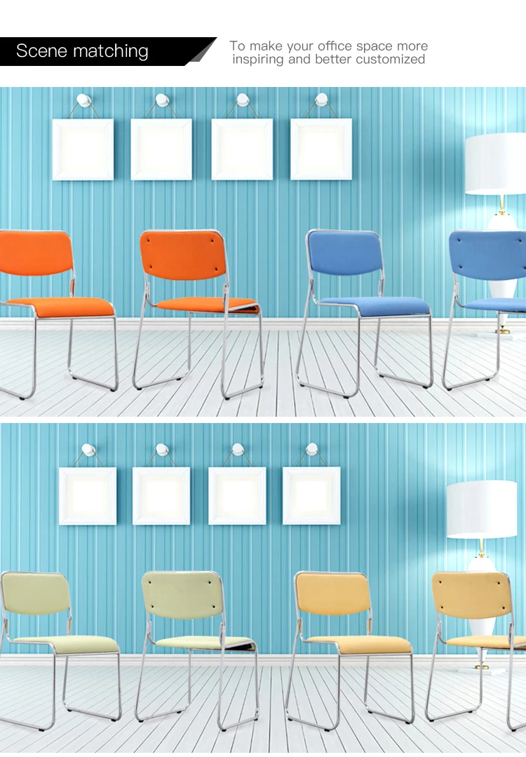 Armless Stackable Office Visitor Chairs for Modern Conferences