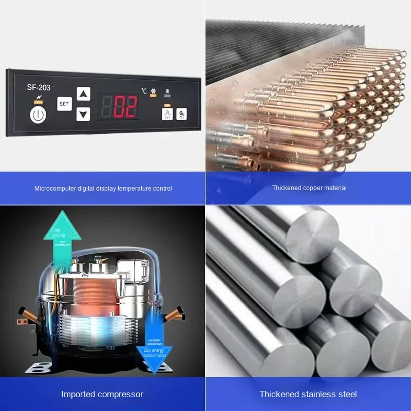 Commercial Kitchen Counter Horizontal Freezer Salad Table Single ...