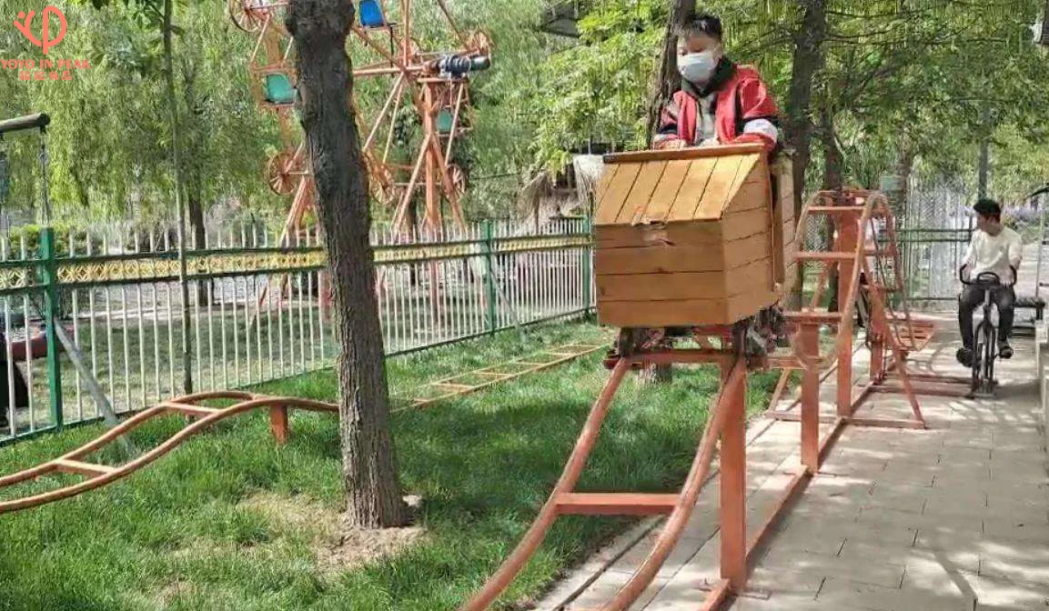 Amusement Park Rides Fun Parent-child Game Unpowered Pedal Mini Roller ...