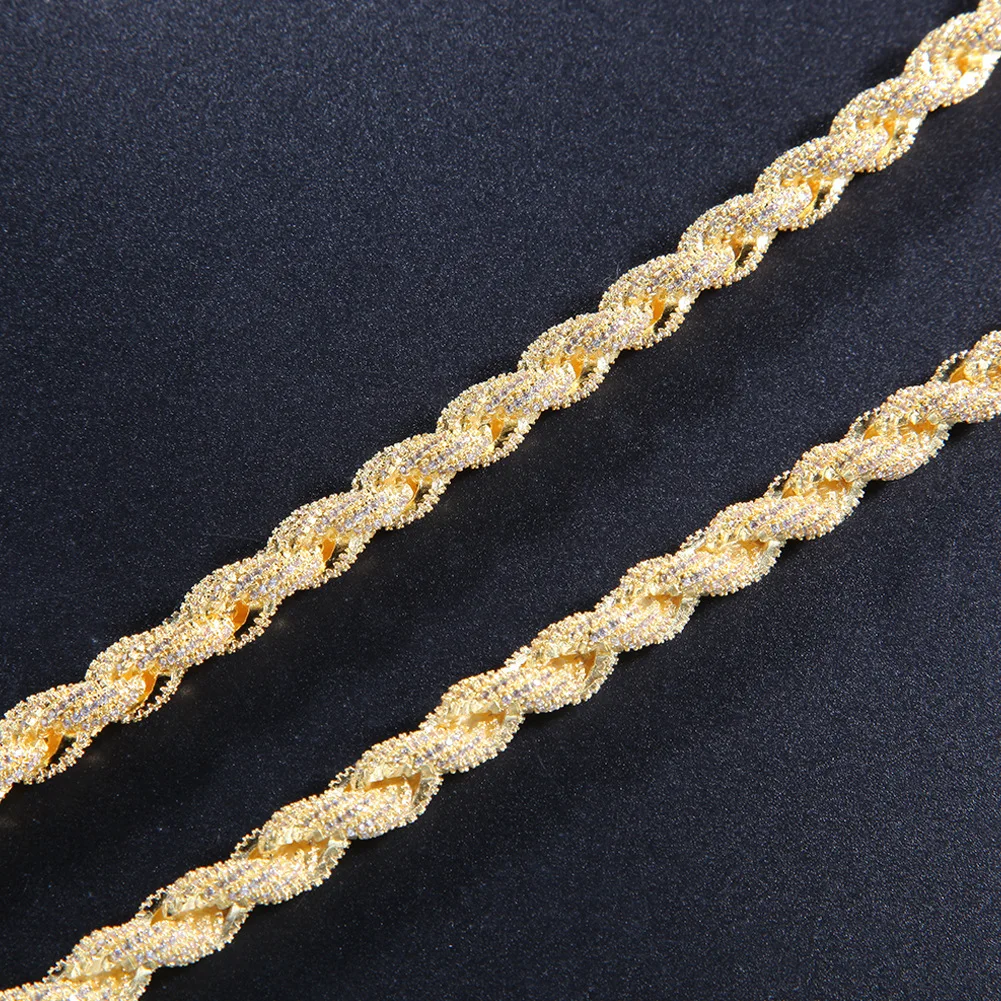 Hiphop 18k Gold Plated Full Iced Out Rope Chain - Buy Rope Chain,Iced ...