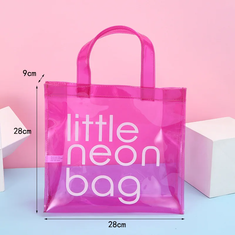 Small Little Neon Print Transparent Bright Candy Color Cosmetic Holder ...