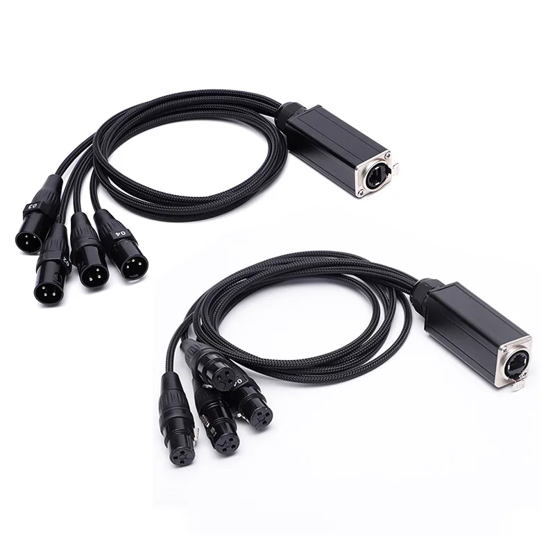 RJ45 to Audio Snake 4 Channel 3Pins XLR RJ45 to 4 XLR Connector Multi ...