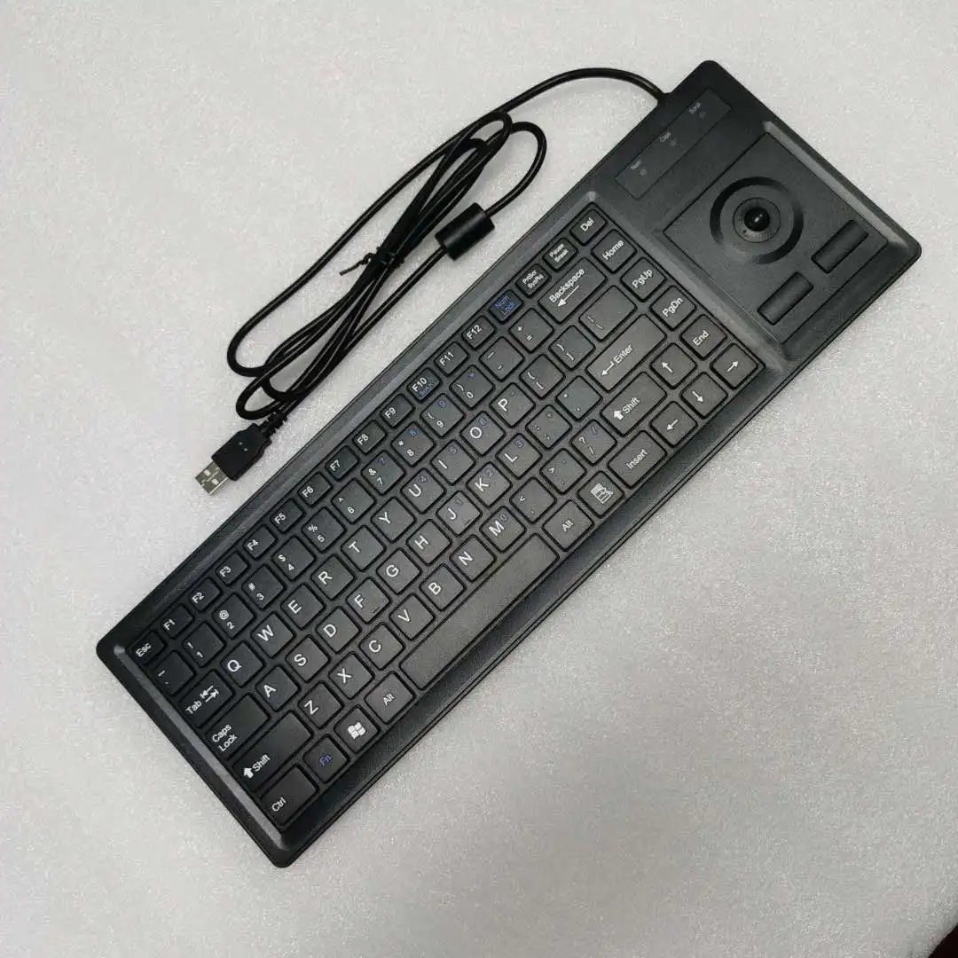 Ruggedized Kiosk Keyboard with Trackball - Durable & Versatile