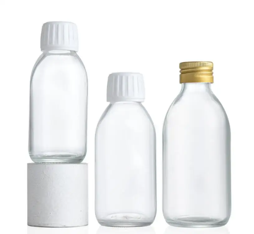 Transparent Oral Liquid Glass Enzyme Bottle, Syrup Medicine Health ...