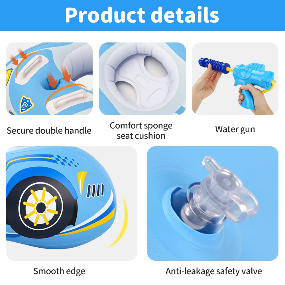 Swimbobo Inflatable Car Boat - Safe Floating Toy for Kids