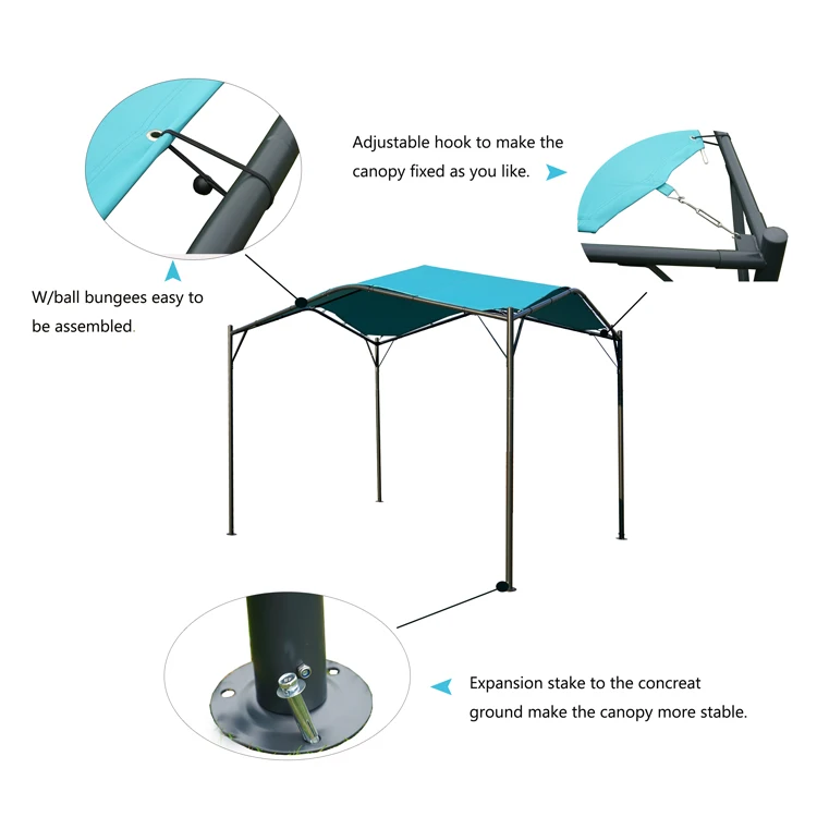 3.5MX3.5M Metal Butterfly Gazebo Frame - Durable Outdoor Canopy