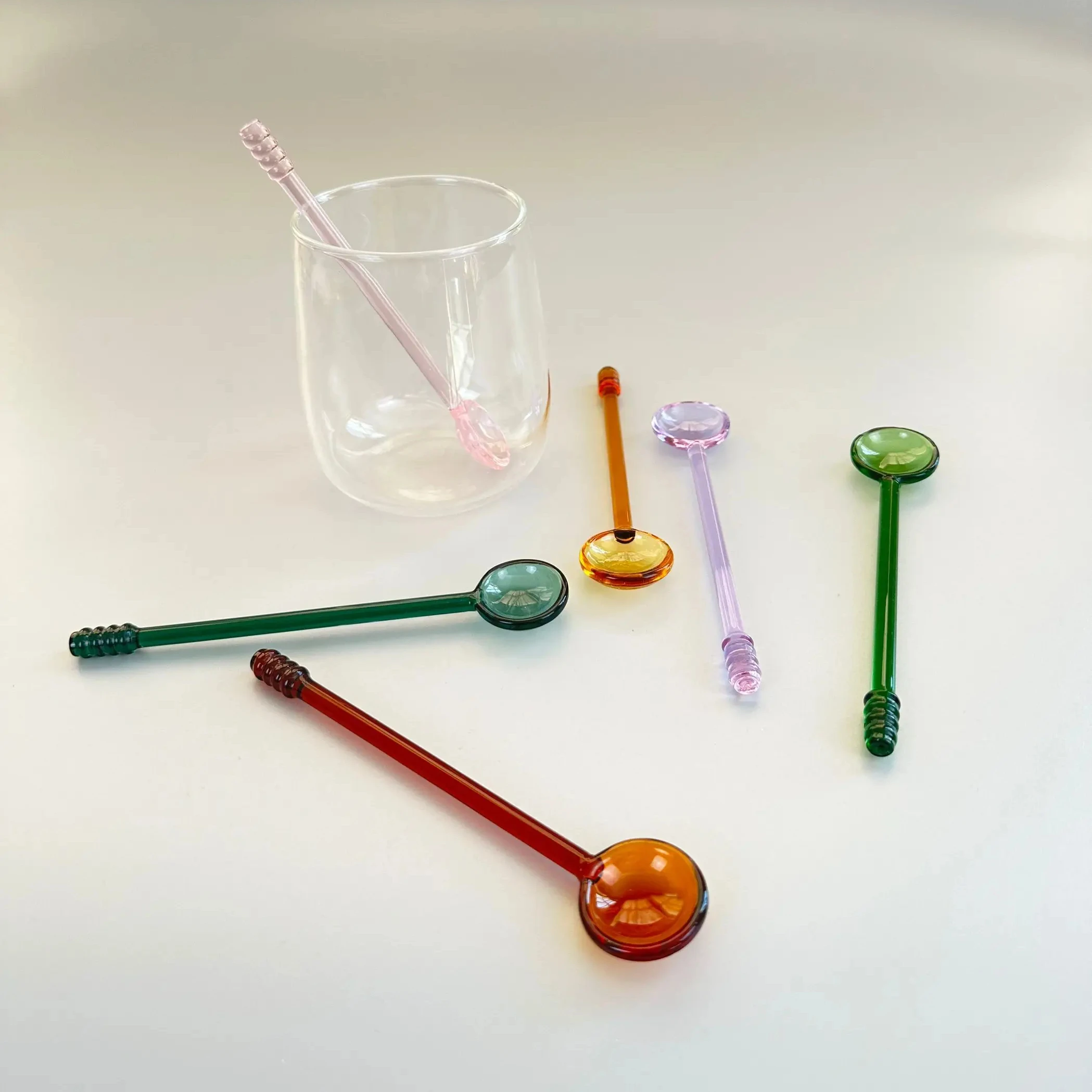 Wholesale Custom Stained Glass Coffee Scoop Long Handle Ice Cream ...