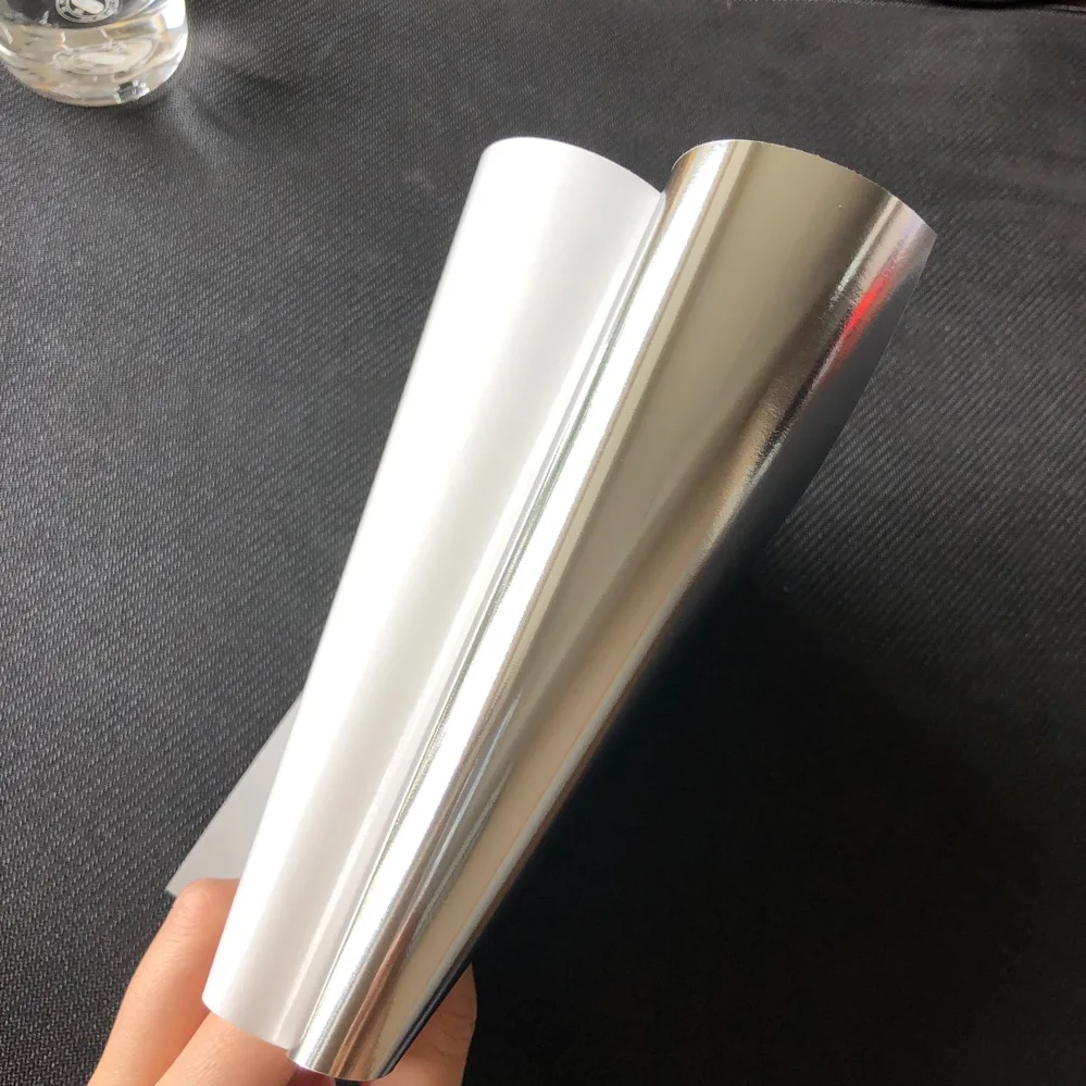 Wholesale Custom Self Adhesive Glossy Silver Foil PET Film Sticker ...