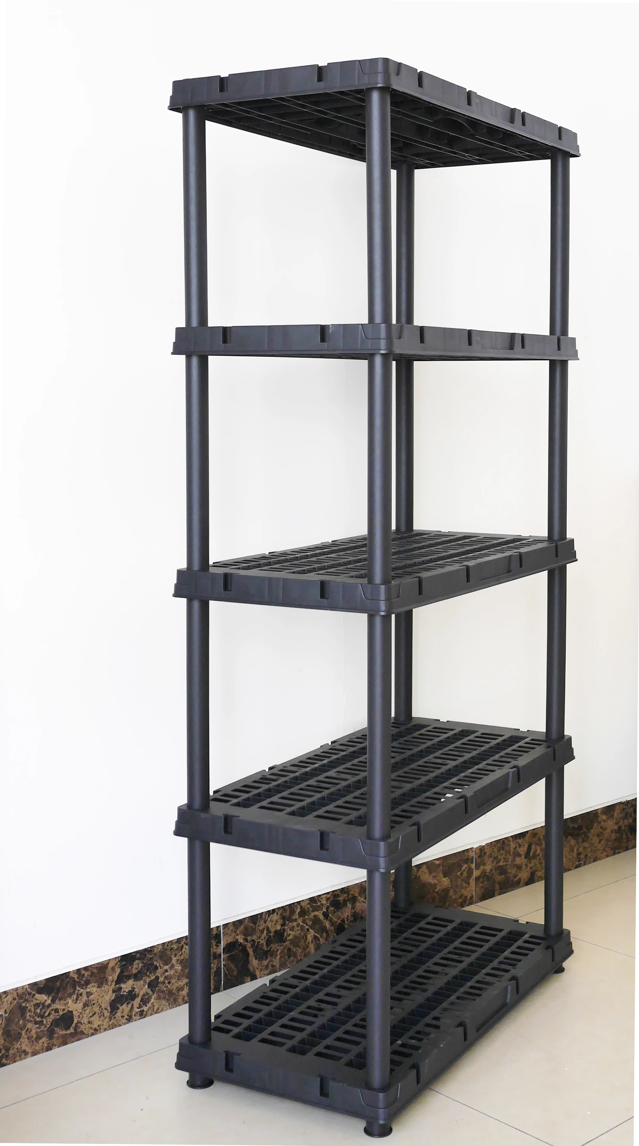 Heavy Duty Plastic Rack Shelves Boltless Free Standing Stackable ...