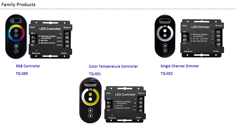 Rgb Led Rf Remote Controller Dc 12v 18a 24a 30a Led Strip Black Touch ...