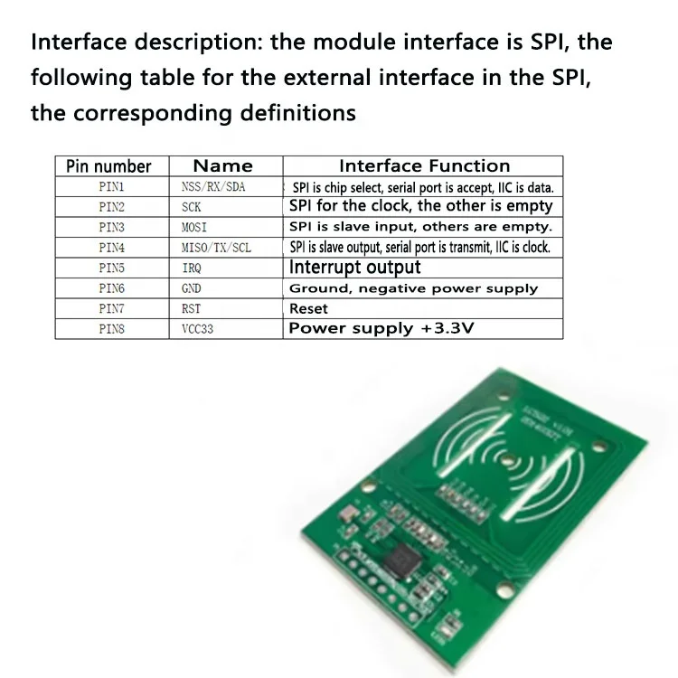 Rfid Read/write Rf Module Rc522 Card Reader Module 13.56mhz Ic Swipe ...