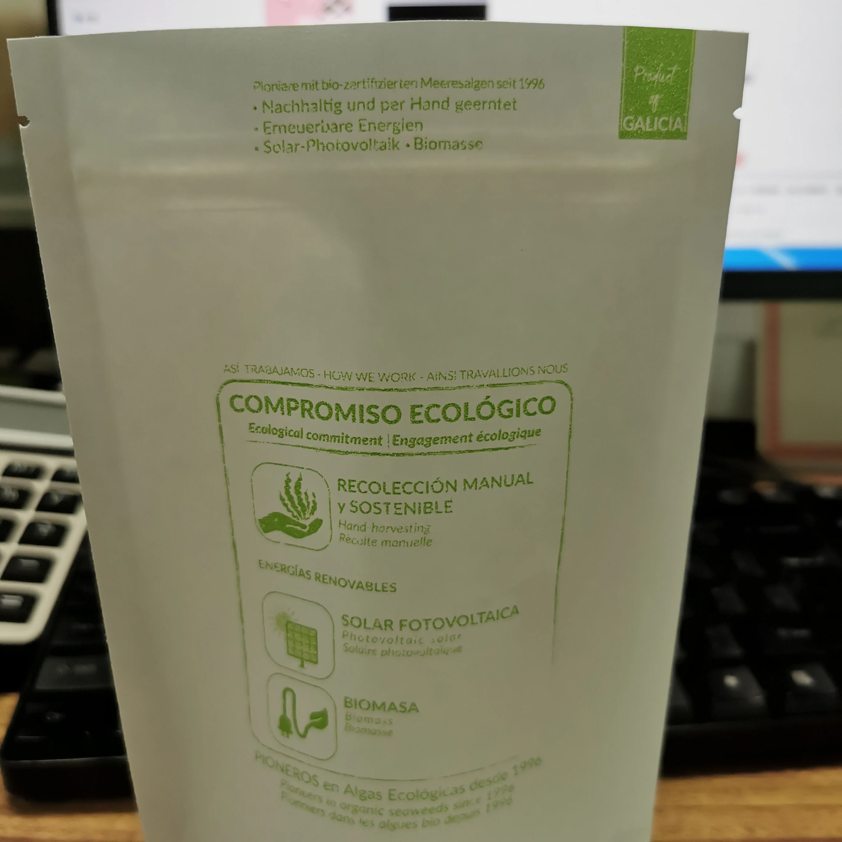 100% Compostable Packaging Biodegradable Plastic Bag Custom Pouch - Buy ...