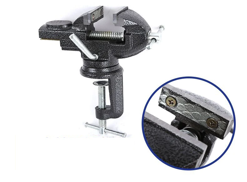 360 Degree Swivel Portable Table Bench Vice Clamp Mini Vise Anvil Cast ...
