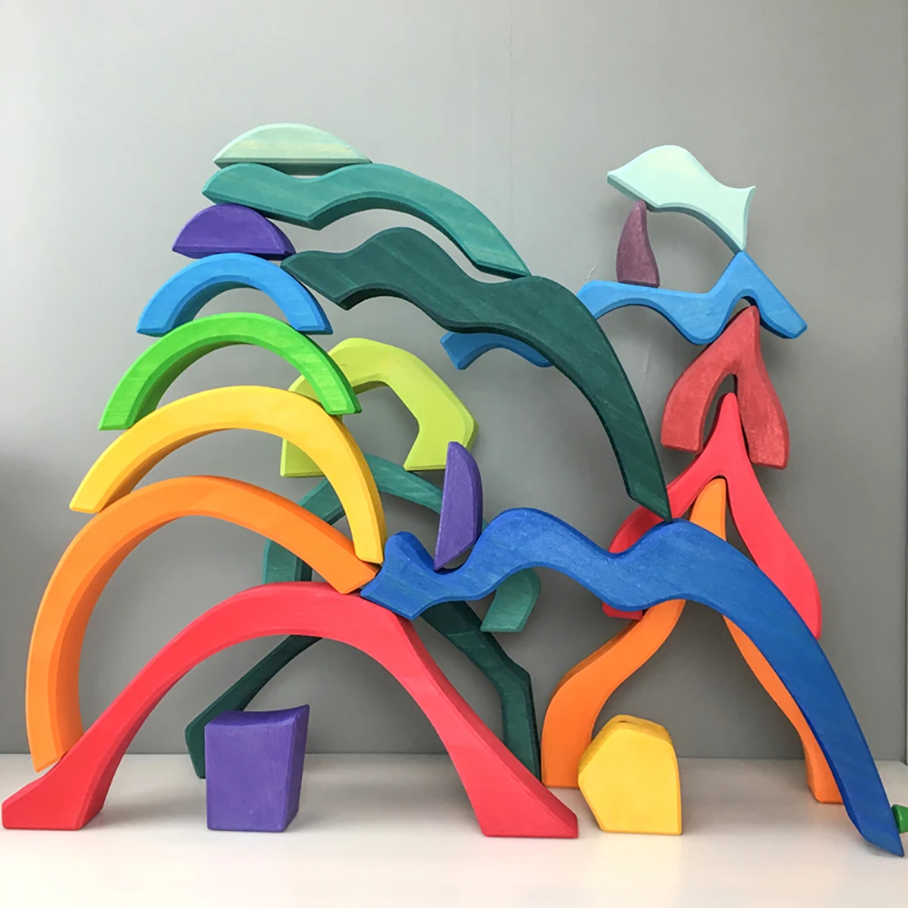 Wooden Rainbow Blocks Natural,Giant Rainbow Blocks Set - Buy Wooden ...