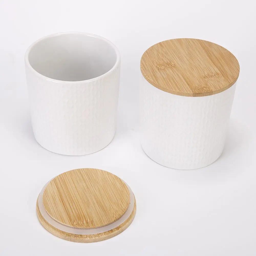 Custom Eco-friendly Product Biodegradable Jar With Bamboo Lid Ceramic ...