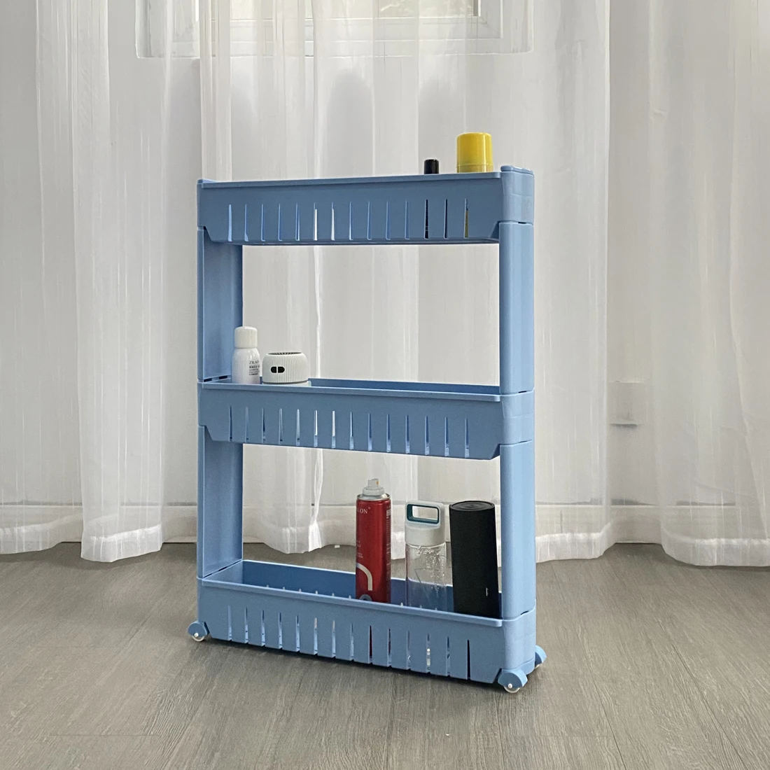 Slide Out Kitchen Trolley Rack Holder Slim Storage 3 Shelf Organizer on ...