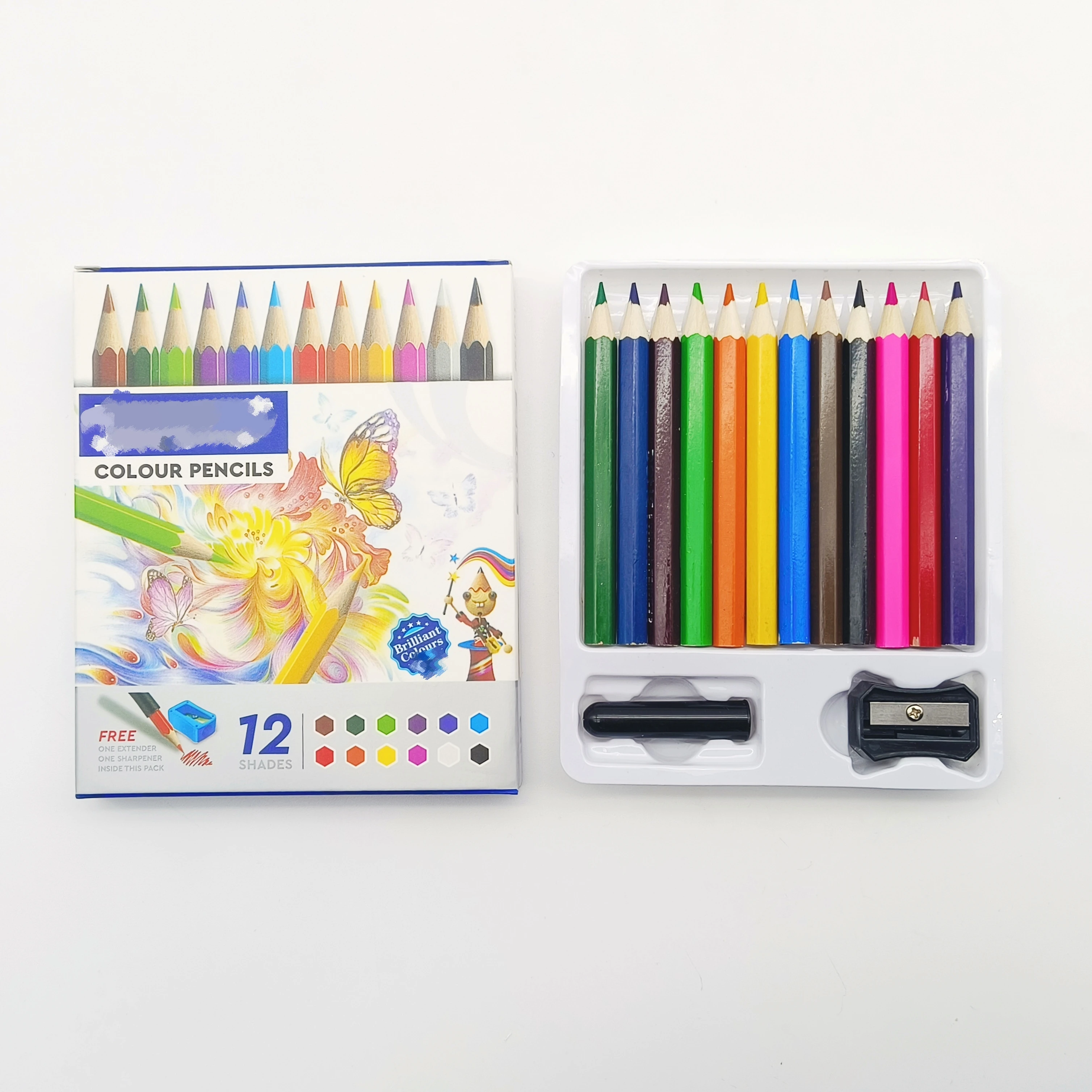 Hot-sale Color Pencil Set 12 Colors Hexagonal Wooden Colored 3.5 Inch ...