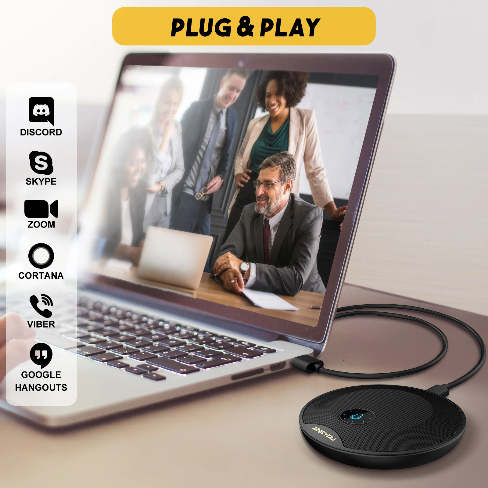 Usb Conference Microphone Omni-directional Condenser Mic For Recording ...