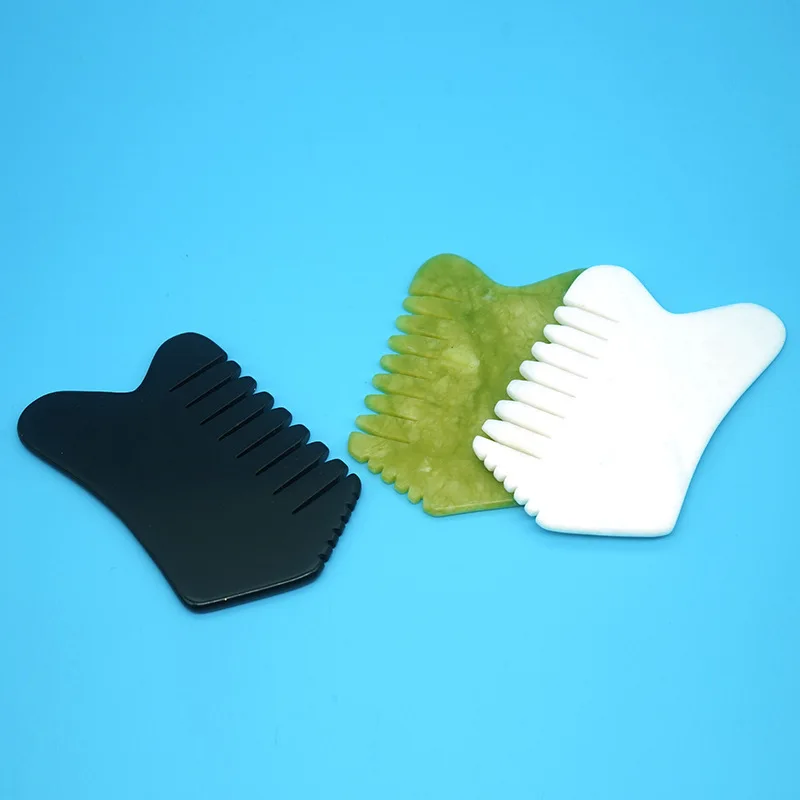 Best Selling Green Xiuyan Jade Comb Natural Jade Head Hair Massager Gua ...
